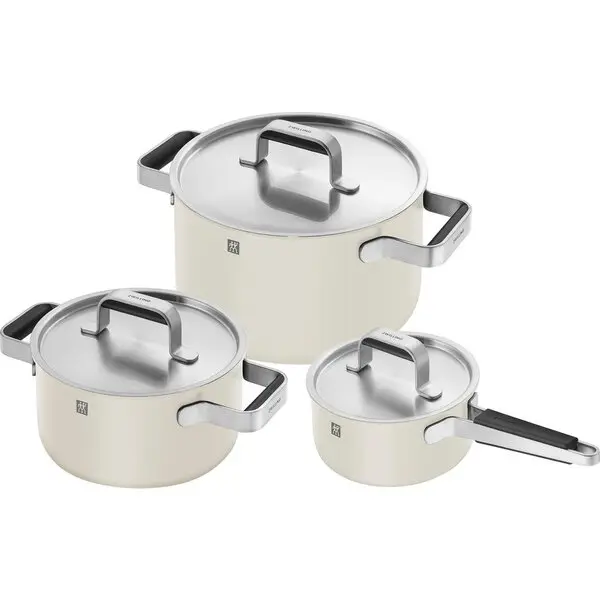 ZWILLING Pure 6-piece Nonstick Stainless Steel Cookware Set - Ivory White