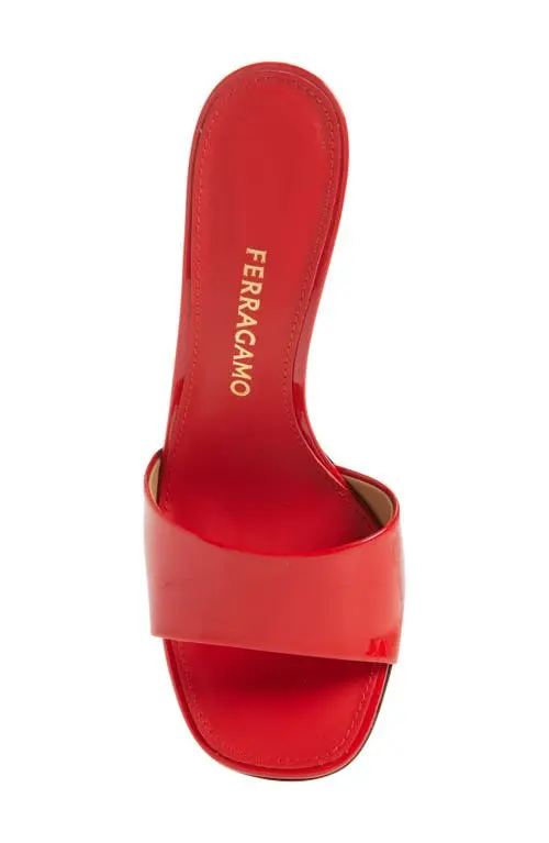 FERRAGAMO Tatiana Slide Sandal - Flame Red Biscotto Flame Red