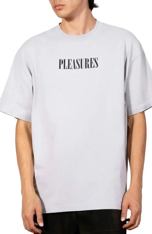 PLEASURES Exhibtion Graphic Print Cotton T-shirt - Silver