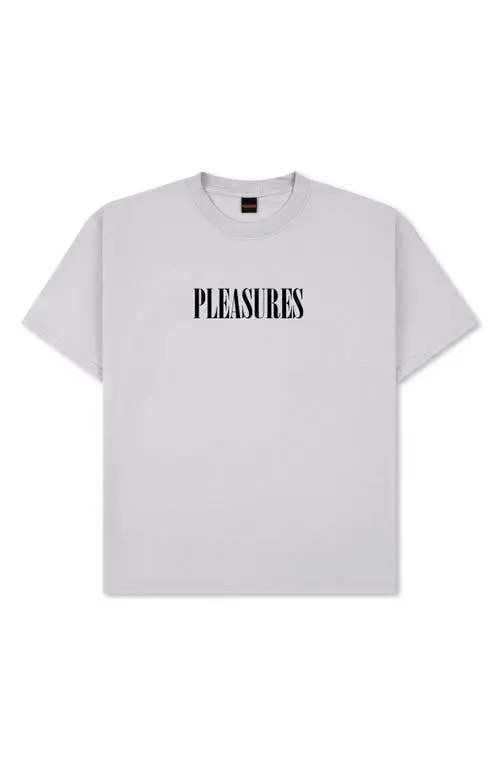PLEASURES Exhibtion Graphic Print Cotton T-shirt - Silver
