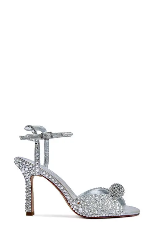 AZALEA WANG Odilie Crystal Studded Ankle Strap Sandal