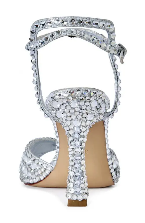 AZALEA WANG Odilie Crystal Studded Ankle Strap Sandal