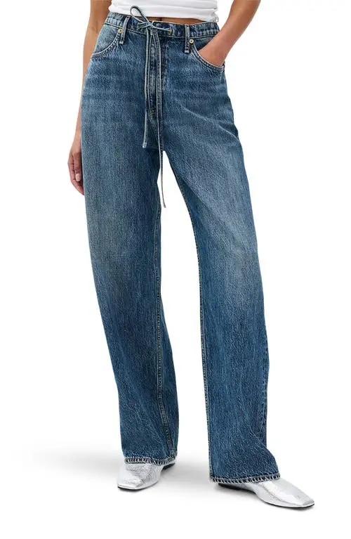 Rag & Bone Drawstring Waist Wide Leg Jeans