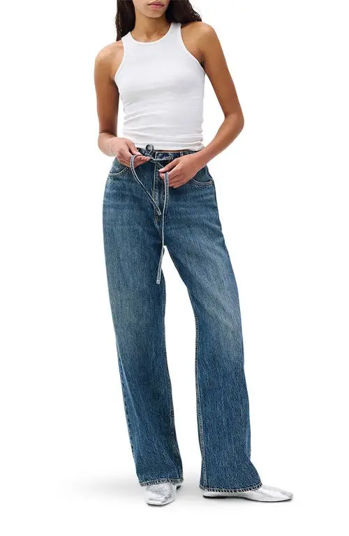 Rag & Bone Drawstring Waist Wide Leg Jeans