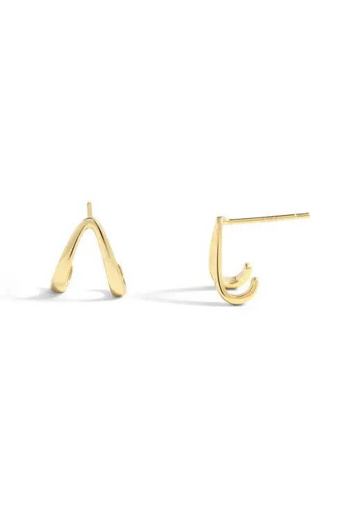 MINT & LILY Wishbone Huggie Earrings - 18k Gold Over Sterling Silver