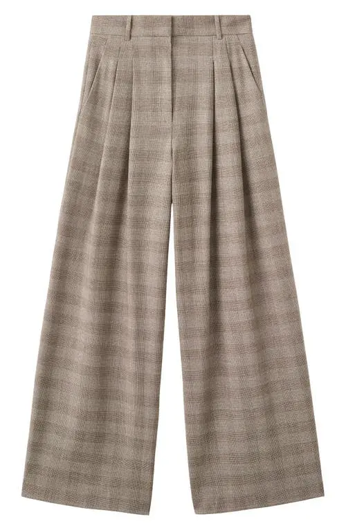 Mango Natalie Plaid Wide-leg Trousers