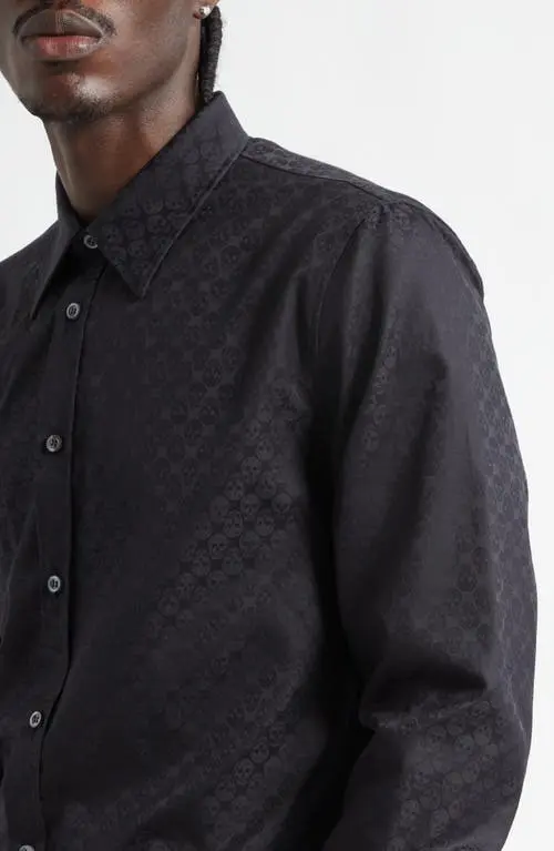 Alexander McQueen Skull Print Classic Placket Shirt