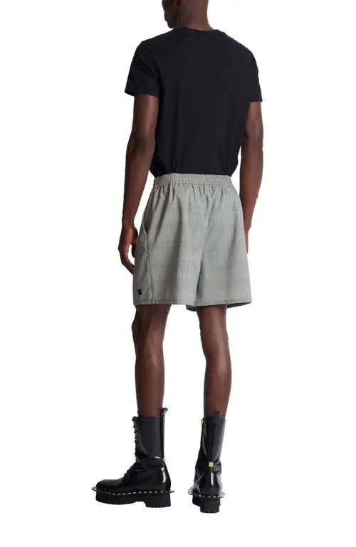 Balmain Relaxed Fit Prince Of Wales Satin Shorts - Black
