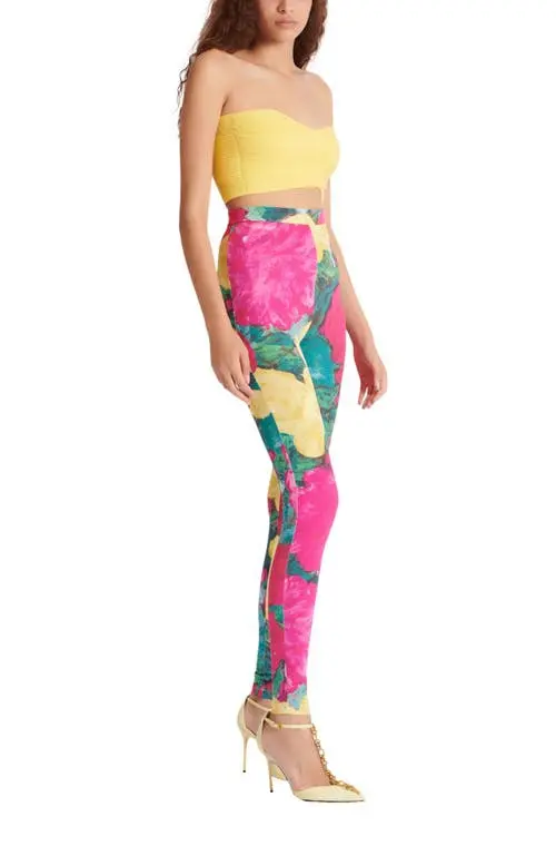 Balmain Jersey Leggings With Roses Print - Multicolor