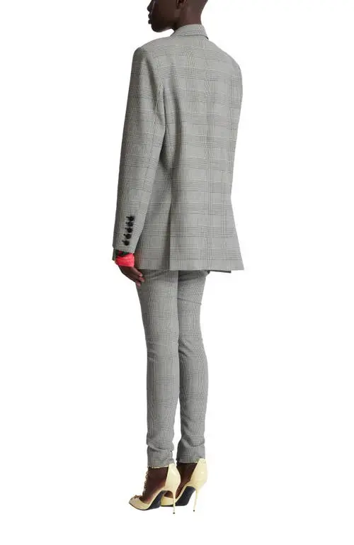 Balmain Oversized Prince Of Wales Jacquard Jacket - Black