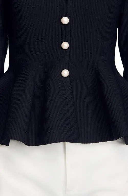 Sandro Textured Knit Peplum Cardigan
