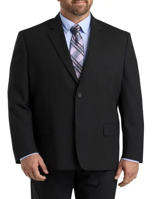 OAK HILL BY DXL Big & Tall Perfect Fit Jacket-relaxer Suit Jacket - Black