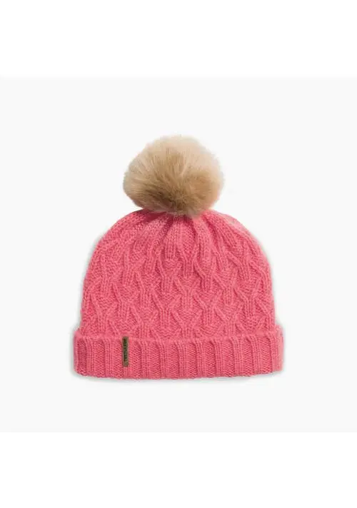 Turtle Fur Yak Wool Mara Pom Beanie - Coral