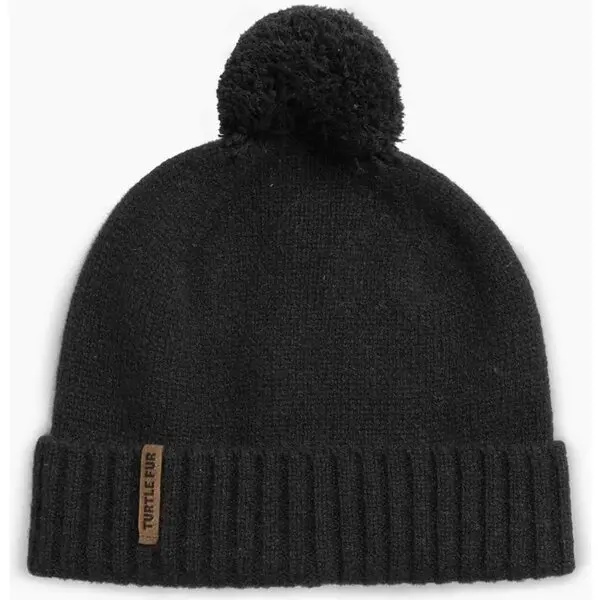 Turtle Fur Wool Tula Pom Beanie - Black