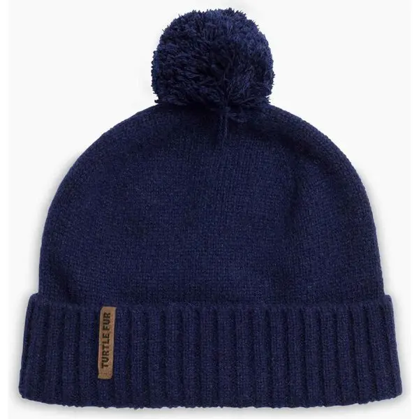 Turtle Fur Wool Tula Pom Beanie - Navy