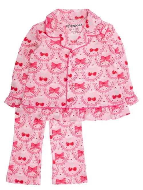 RUFFLEBUTTS Ruffle Flare Pajama Set - Love You Cherry Much