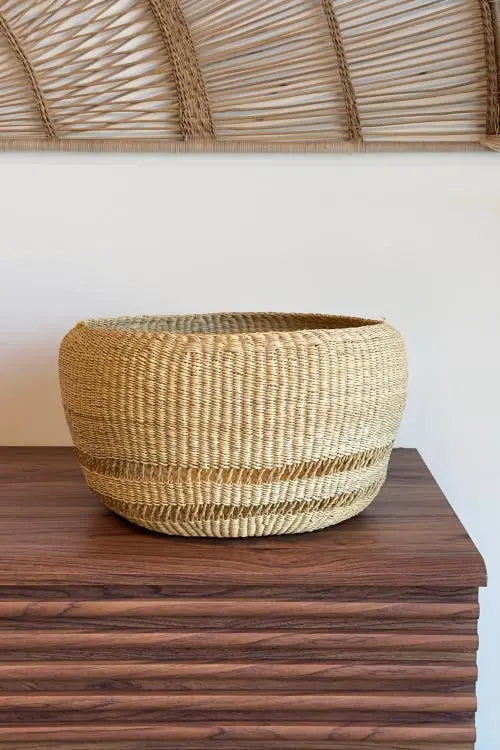 MBARE Handwoven 1 String Round Planter Basket