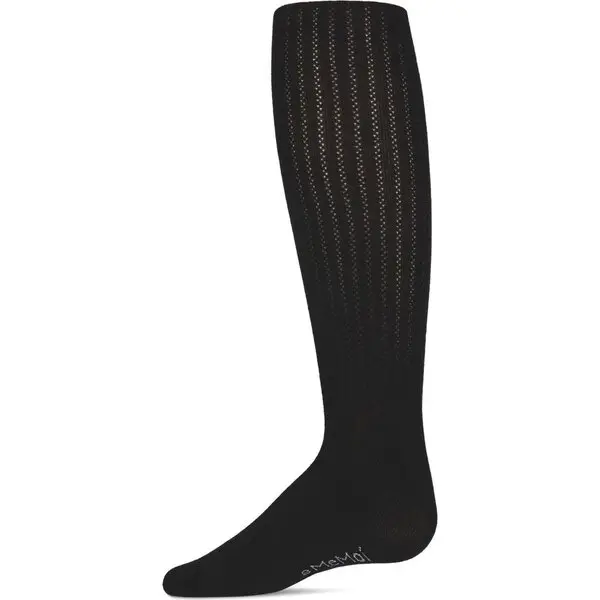 MEMOI Chain Patterned Cotton Blend Tights - Black