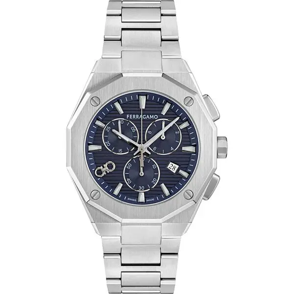 FERRAGAMO Edge Chronograph Bracelet Watch - Stainless Steel