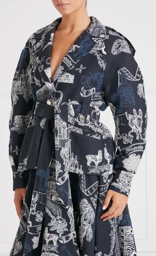TEMPERLEY LONDON Anniversary Belted Jacket - Twilight