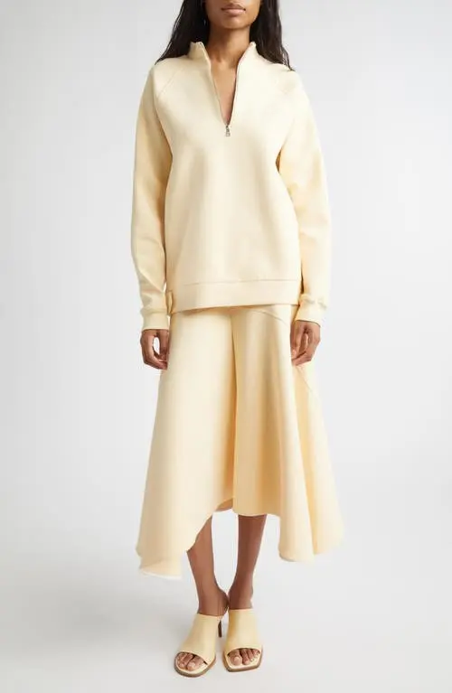 Plan C Cotton Blend Scuba Knit Skirt - Straw