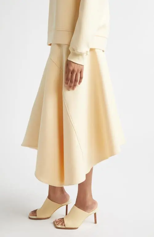 Plan C Cotton Blend Scuba Knit Skirt - Straw