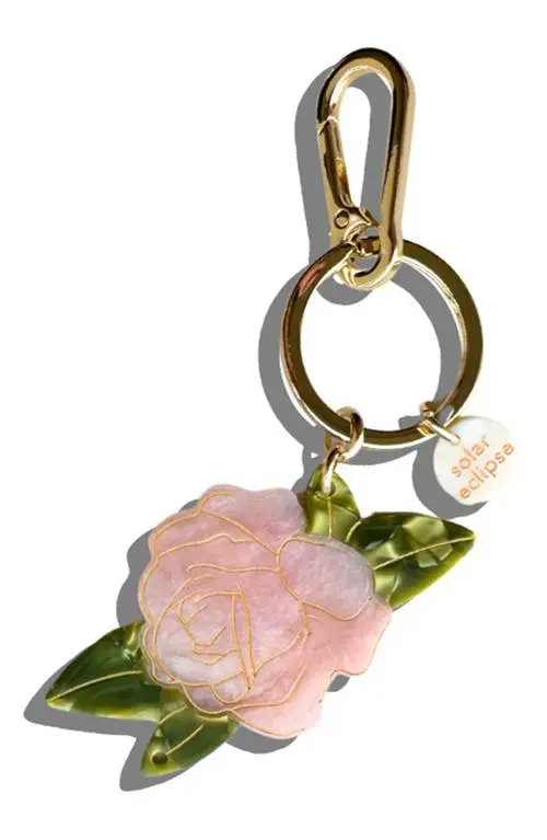 SOLAR ECLIPSE Rose Charm Key Chain - Classic Pink