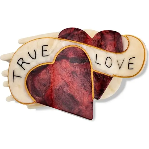 SOLAR ECLIPSE True Love Hearts Claw Clip - Red