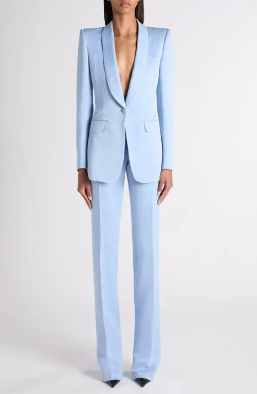 TOM FORD Washed Duchesse Satin Trousers - Mineral Blue