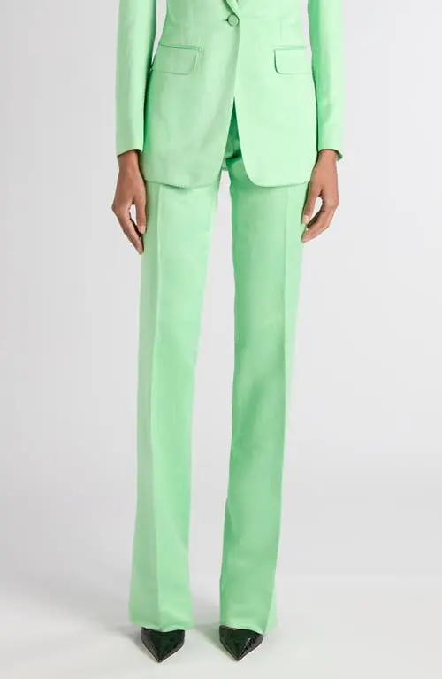 TOM FORD Washed Duchesse Satin Trousers - Summer Green