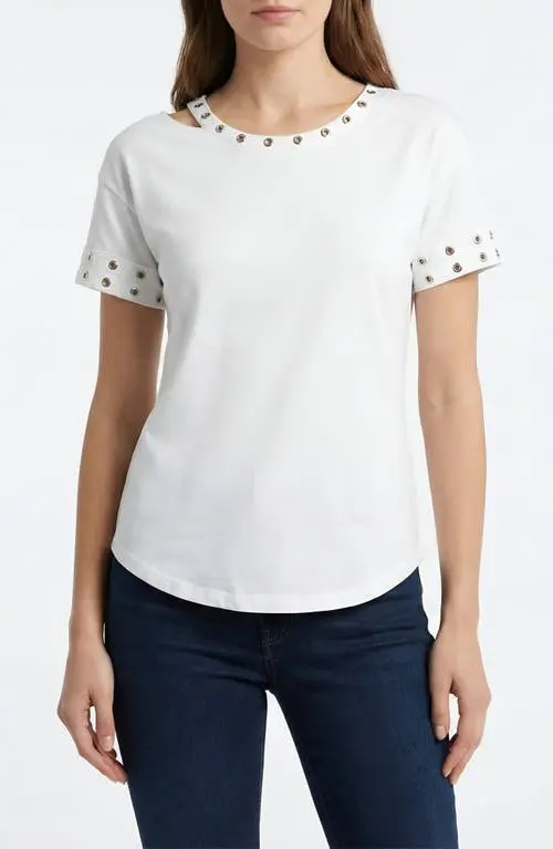 APNY Cutout Grommet T-shirt - White