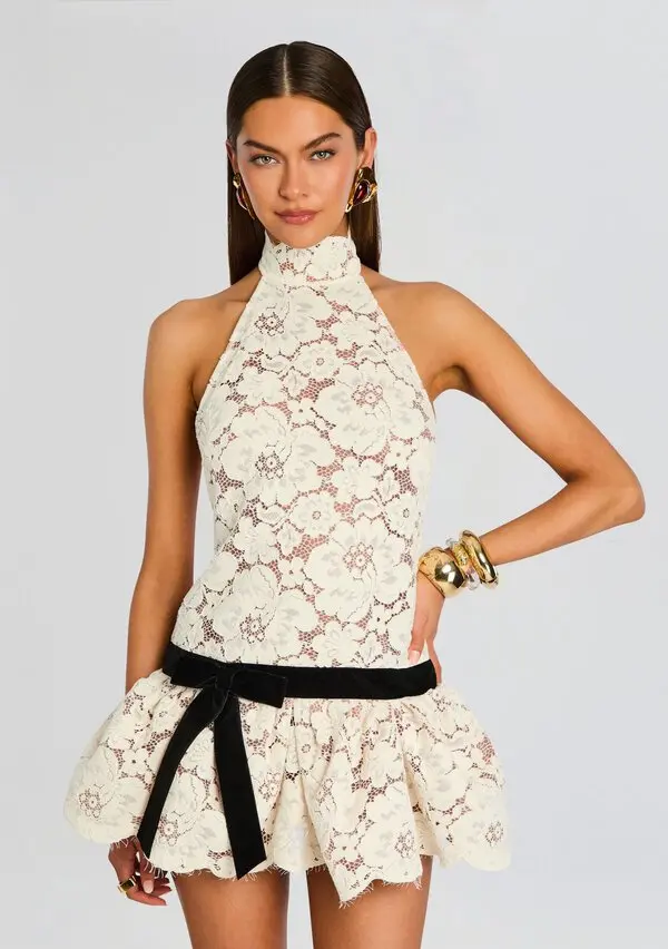 Retrofete Cicely Lace Mini Dress - Cream