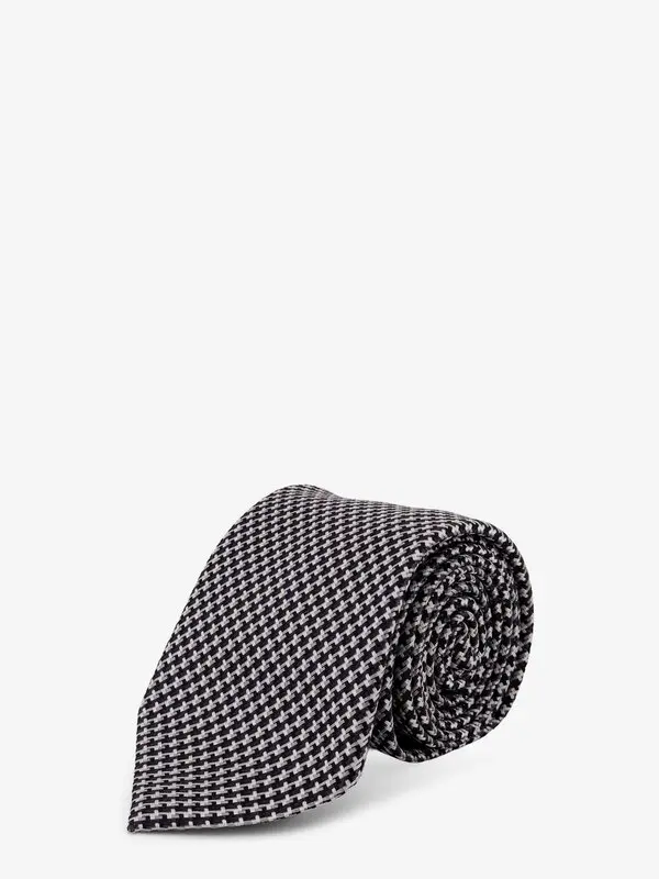 TOM FORD Micro-pattern Silk Neck Tie - Black