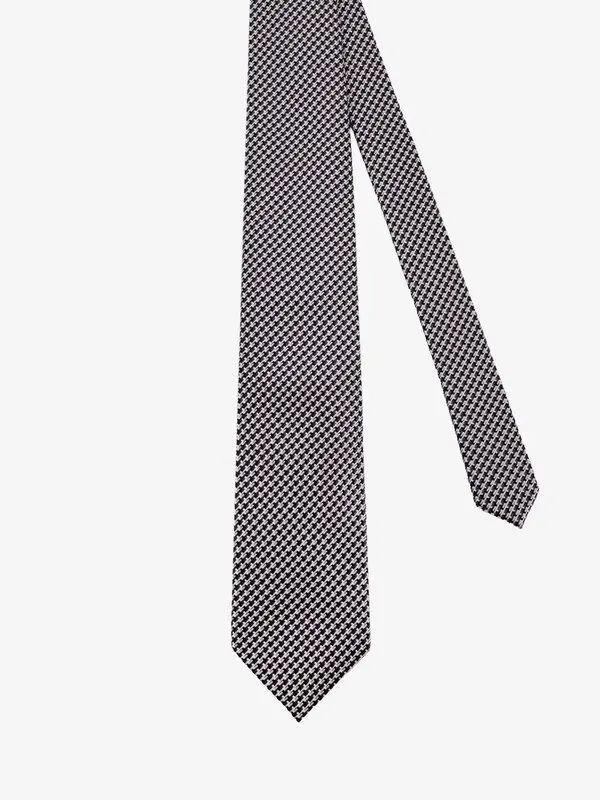 TOM FORD Micro-pattern Silk Neck Tie - Black