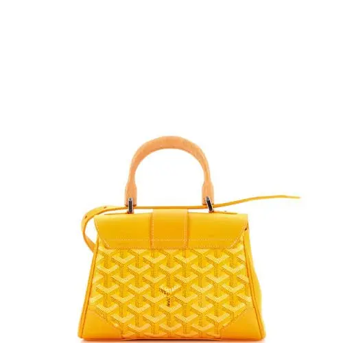 Goyard Saigon Top Handle Bag Coated Canvas With Leather Mini - Orange
