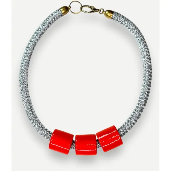 HER NEW TRIBE Beaded Statement Necklace - Lobster