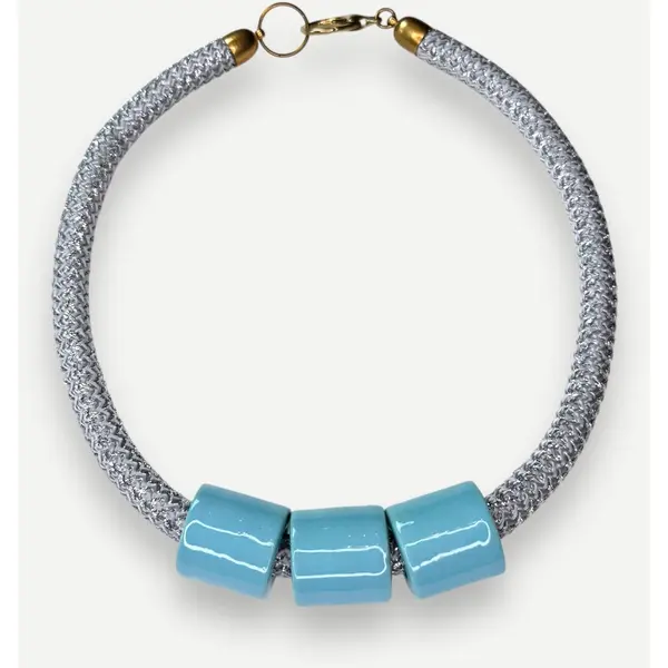 HER NEW TRIBE Beaded Statement Necklace - Pool