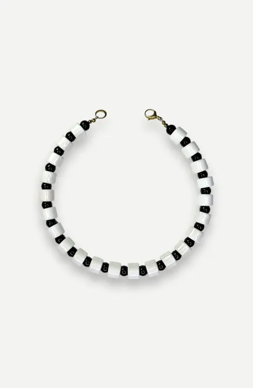 HER NEW TRIBE Bead Two Sundry Necklace - Blank & Onyx