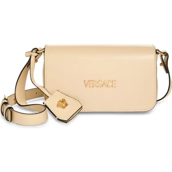 Versace Mini Tag Leather Shoulder Bag