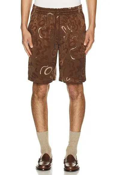 Oas Nicola Satin Printed Shorts - Brown