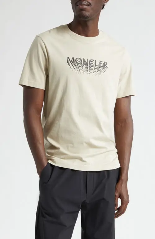 Moncler Logo Patch Cotton Graphic T-shirt - Agate Gray