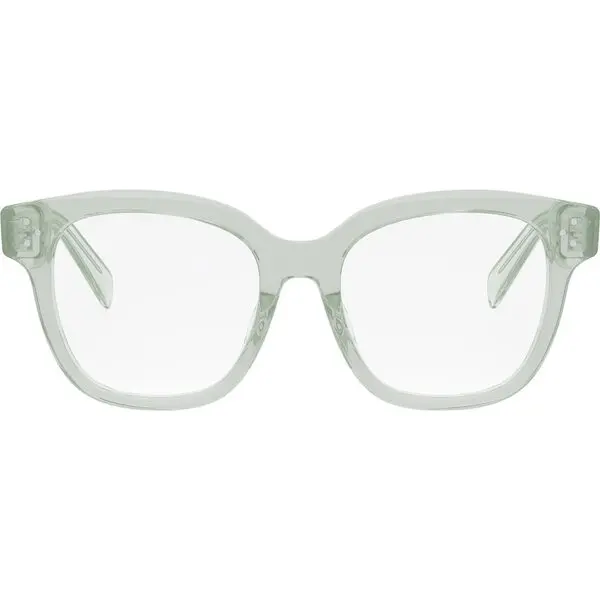 Celine 3 Dots 51mm Round Optical Glasses - Shiny Light Green