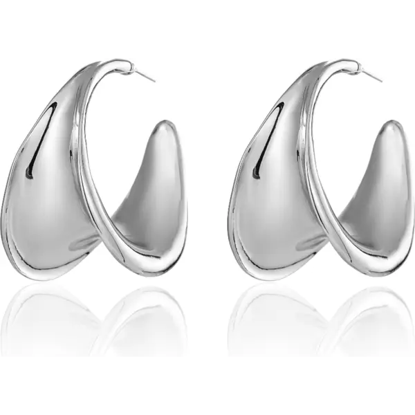 KELLERY Bond Statement Hoop Earrings - Silver