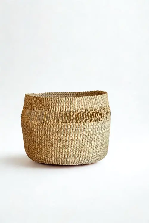 MBARE Mixed Weave Planter Basket - Natural