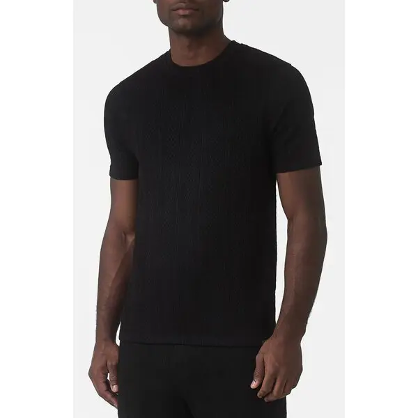 MAUVAIS Tanami Textured Stretch Slim Tee - Black