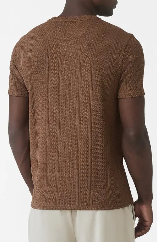 MAUVAIS Cedro Slim Textured Tee - Medium Brown