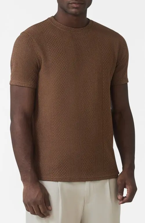 MAUVAIS Cedro Slim Textured Tee - Medium Brown