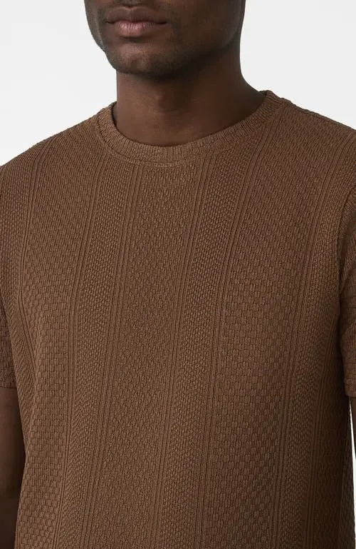 MAUVAIS Cedro Slim Textured Tee - Medium Brown