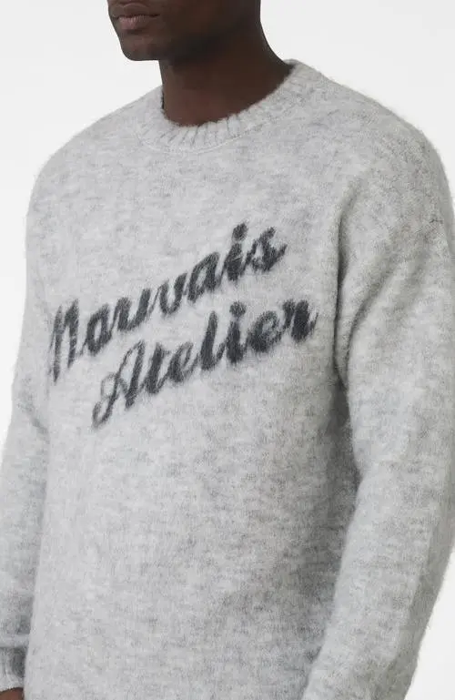 MAUVAIS Atelier Oversized Brushed Knit Sweater - Medium Grey
