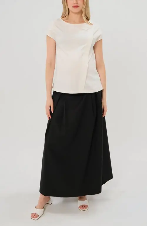 MARION Maternity Maxi Skirt - Black